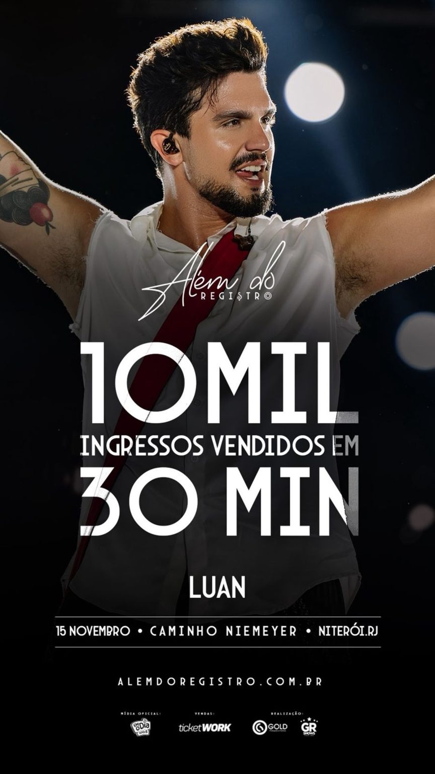 Luan Santana vende 10 mil ingressos em 30 minutos para show em Niterói ...